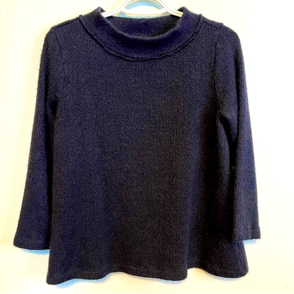 LOFT | Sweaters | Loft Outlet Navy Blue Ribbed Cowl Neck A Line Soft ...